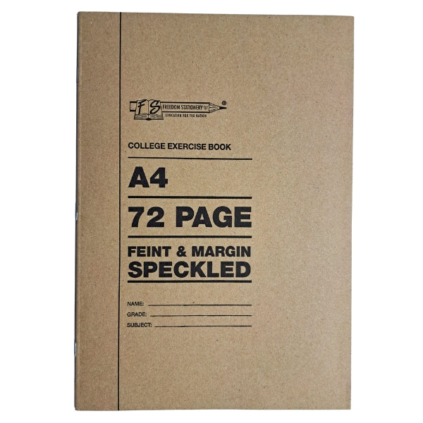 Book – A4 Speckled Feint & Margin Exercise 72 Pages – Stationery Net
