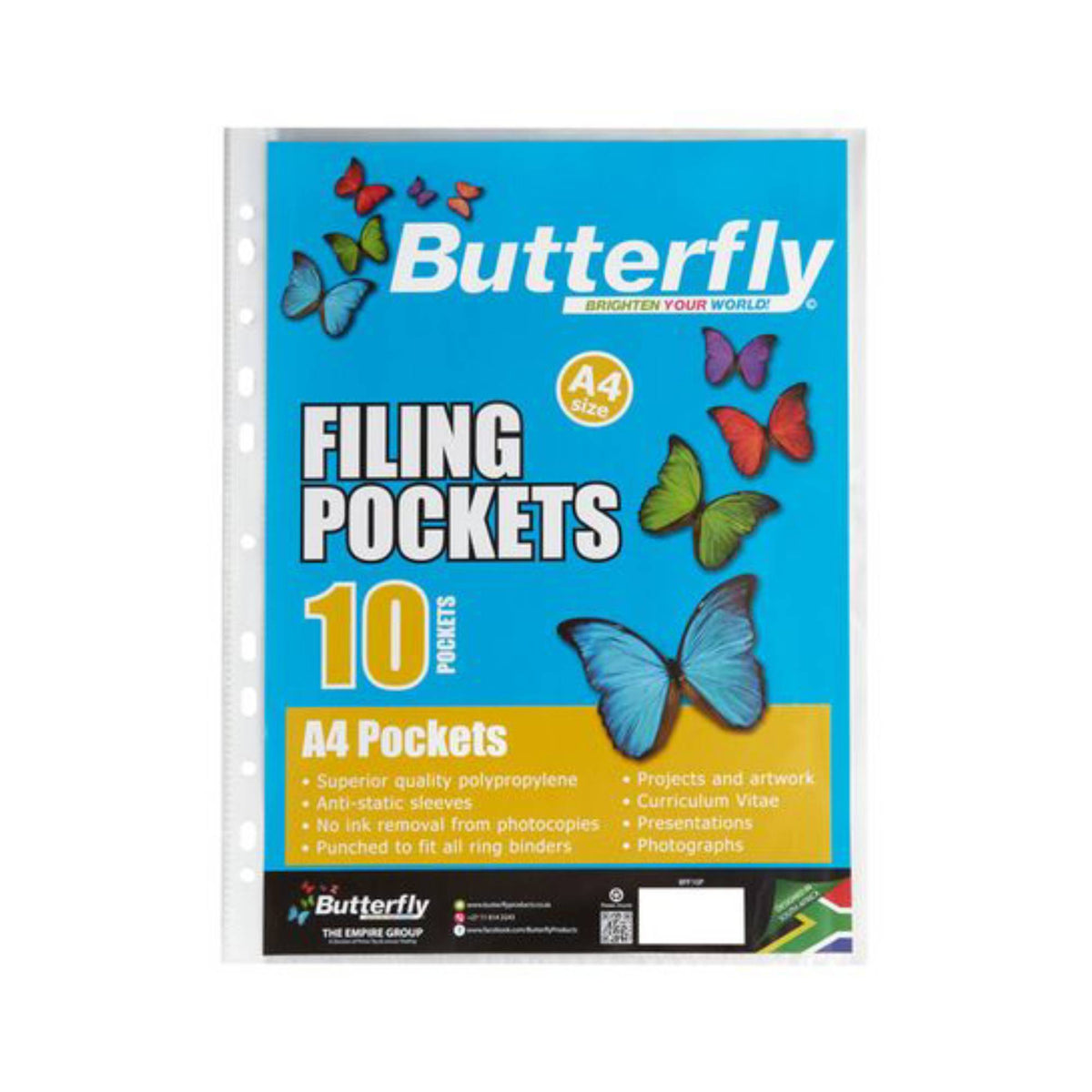 Plastic Pockets Butterfly Filing/ 10pk - A4 – Stationery Net